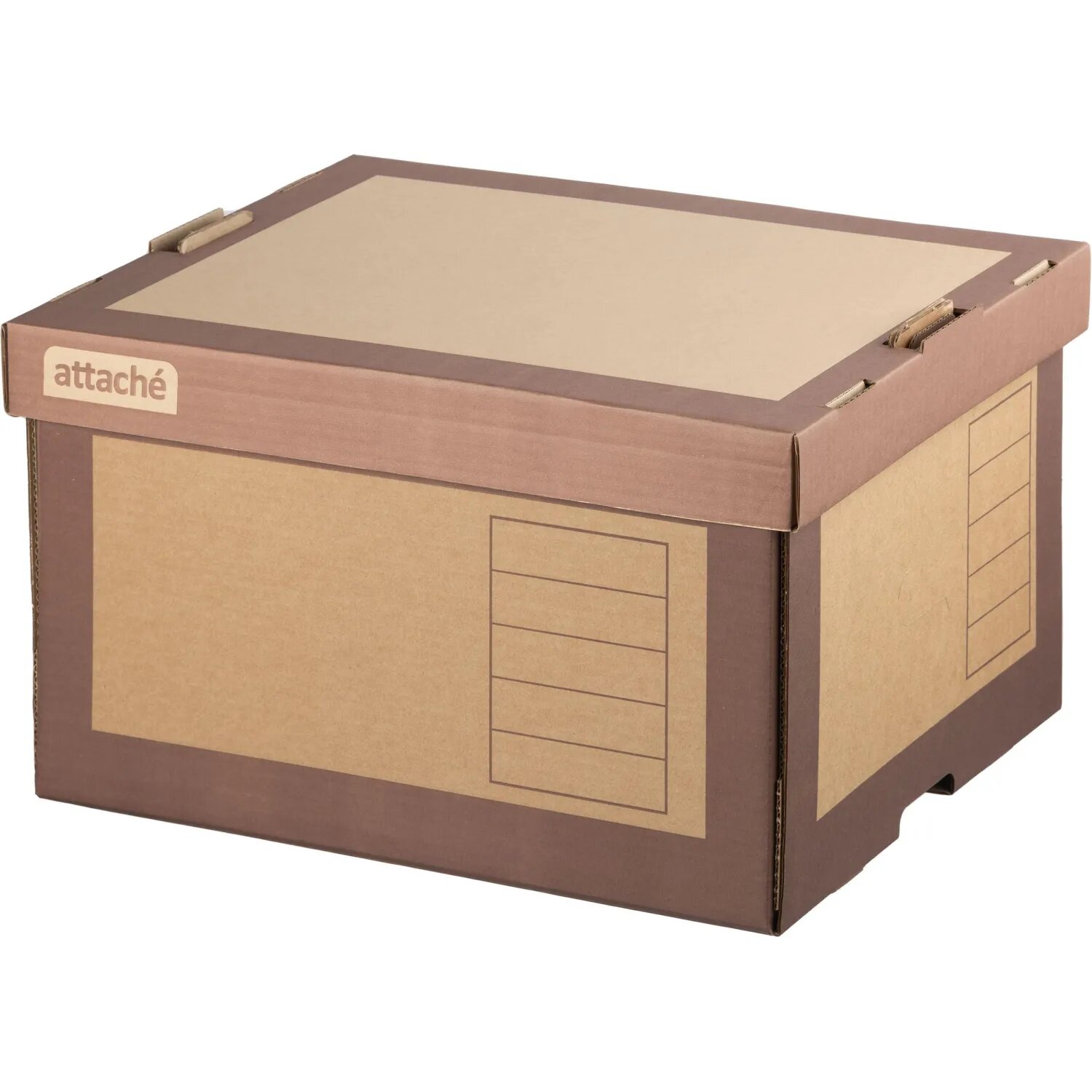 Короб архивный Attache на 5 папок 75мм, надстраив, крышка