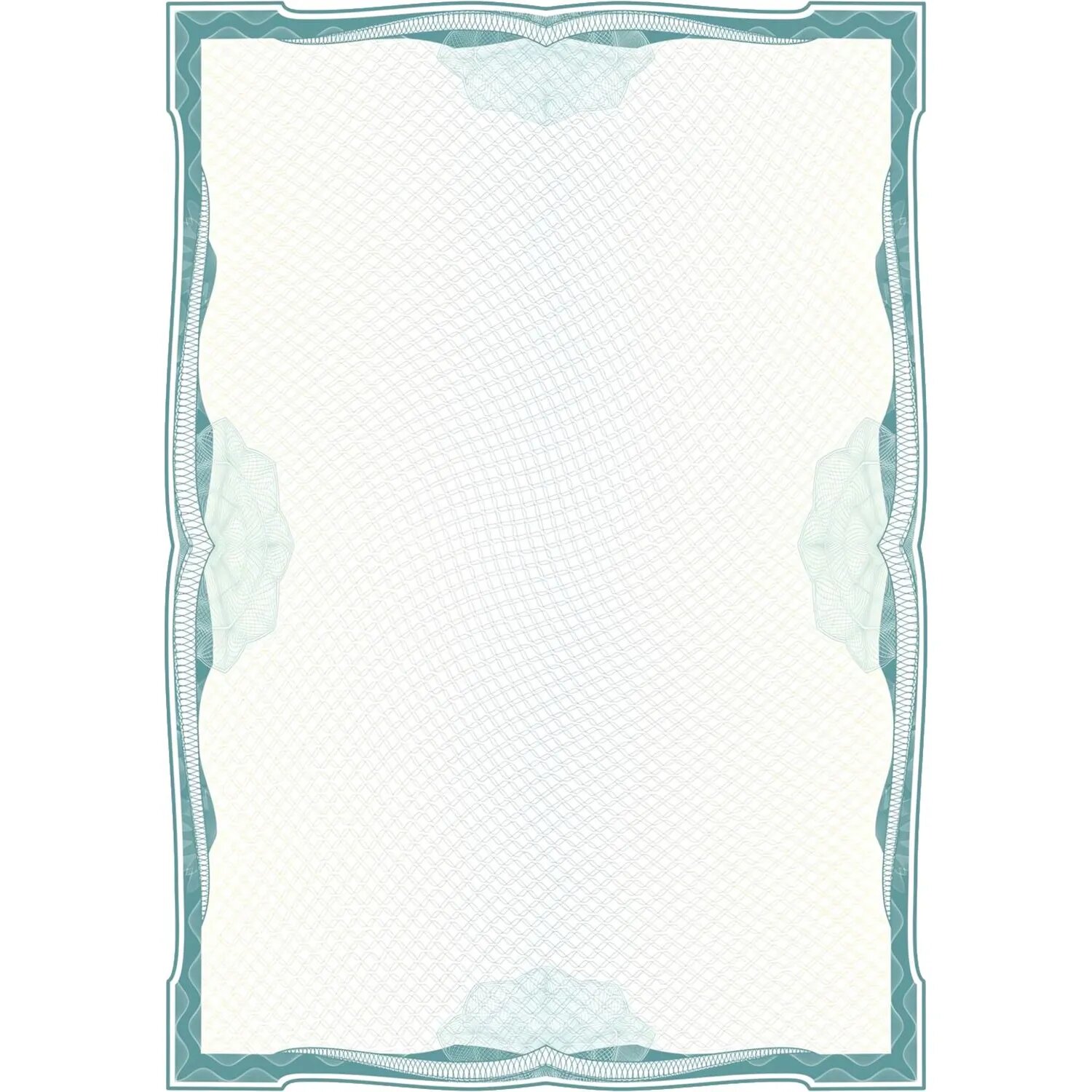 Сертификат-бумага А4  Attache зеленая рамка с водяными знаками, 50шт/уп