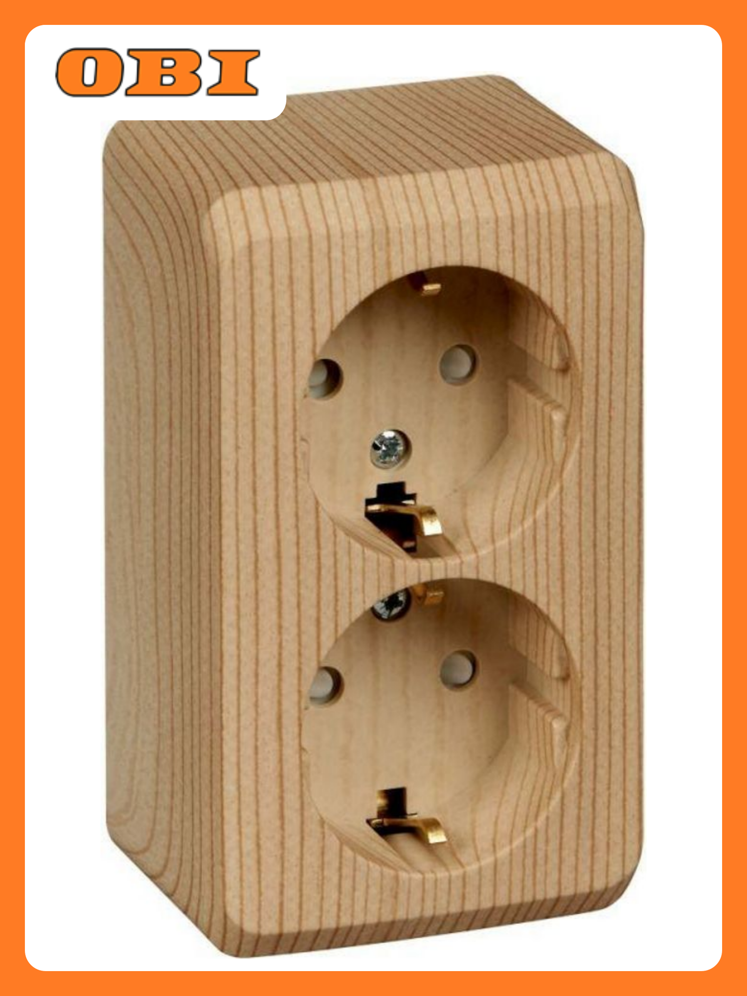 Розетка 2-м ОП Этюд Дача 16А IP20 250В с заземл. защ. шторки сосна SE PA16-008D