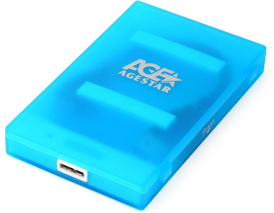 Внешний корпус HDD AgeStar 3UBCP1-6G SATA пластик синий 2.5"