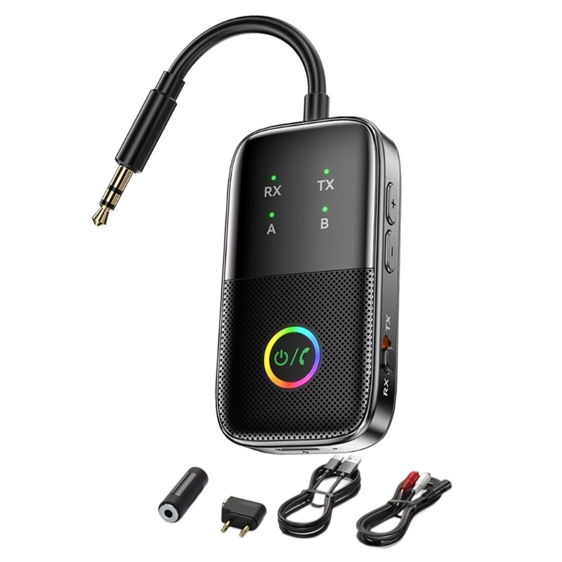 Беспроводной аудиопередатчик 2 в 1 BT5.2 с двойным сопряжением устройств и низкой задержкой для вызова музыки и Навигации