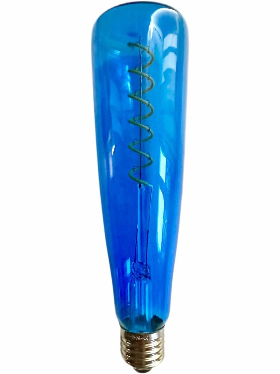 Лампочка E27 5w 220v груша синяя, винтажная, декоративная