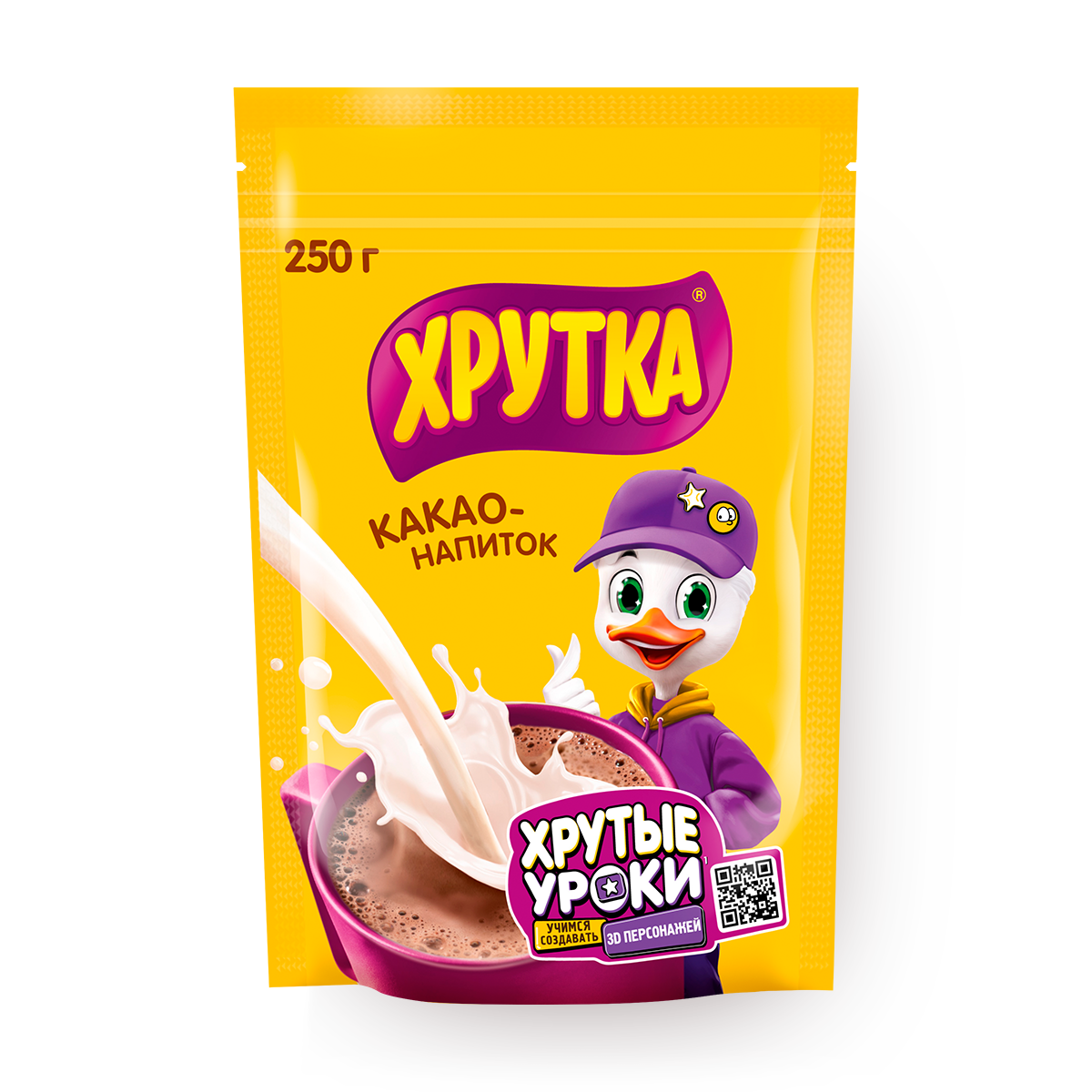 Какао-напиток Хрутка, растворимый, порошок, 250 г, без красителей и консервантов