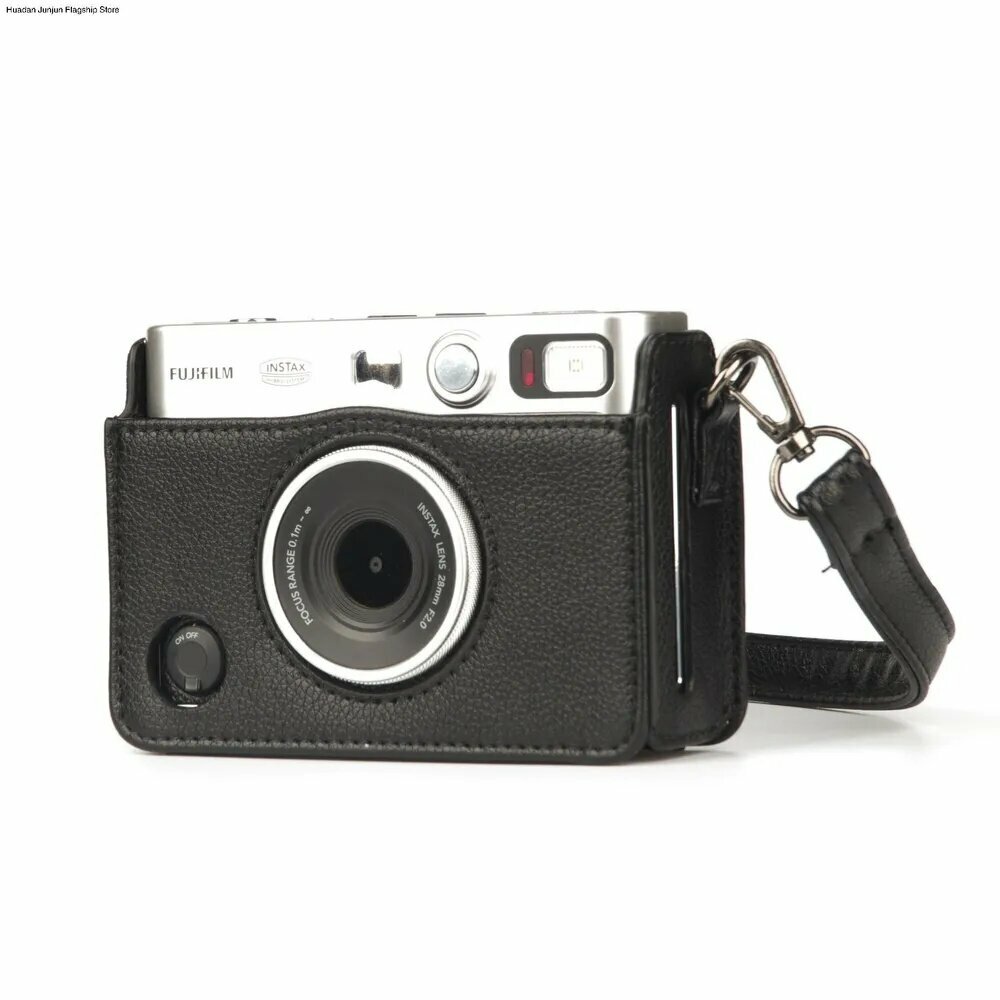 Чехол для фотоаппарата Fuji Instax Mini EVO, С регулируемыми плечевыми ремнями, черное