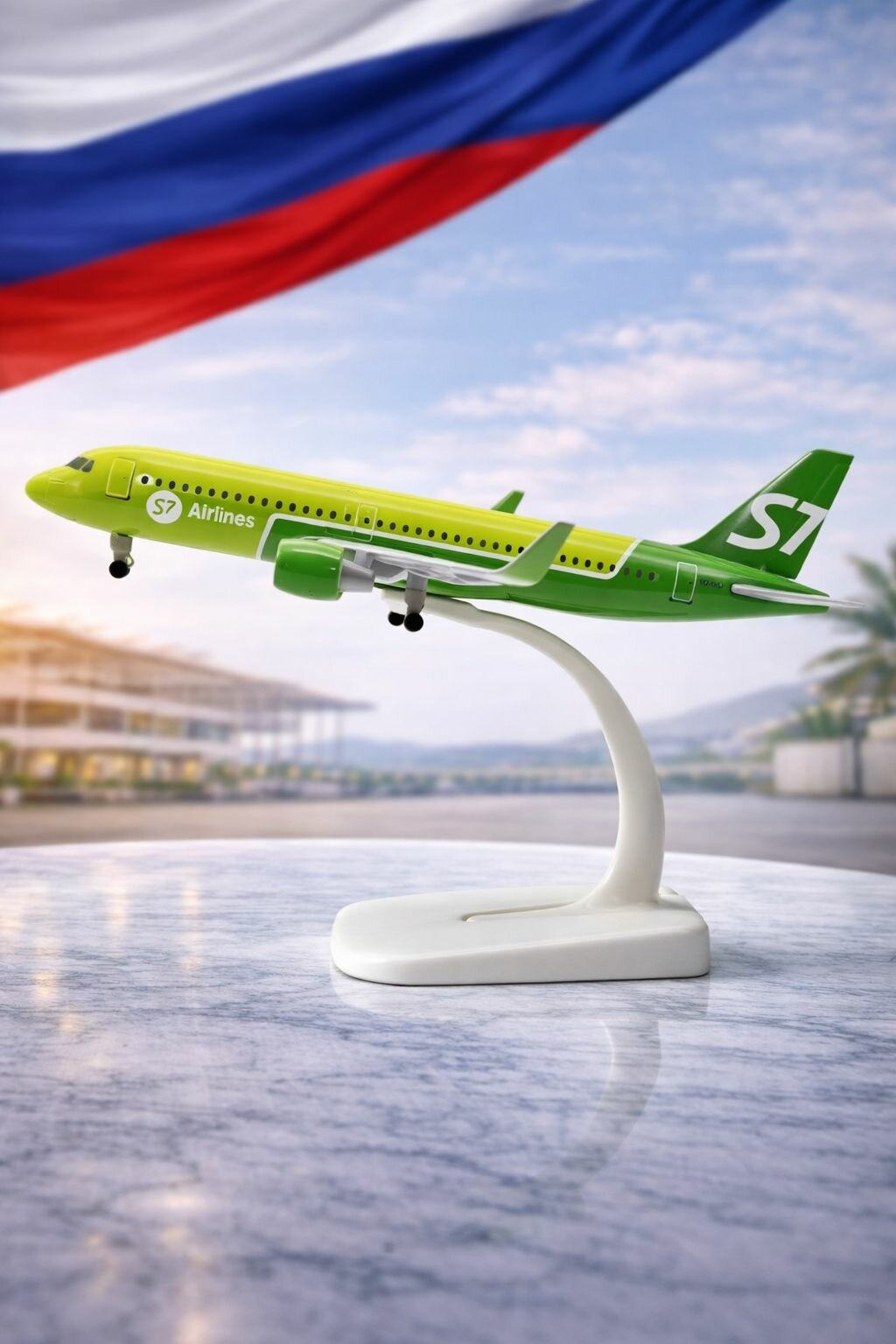 Модель самолёта металлическая Airbus A320 S7 - 18,5 см.