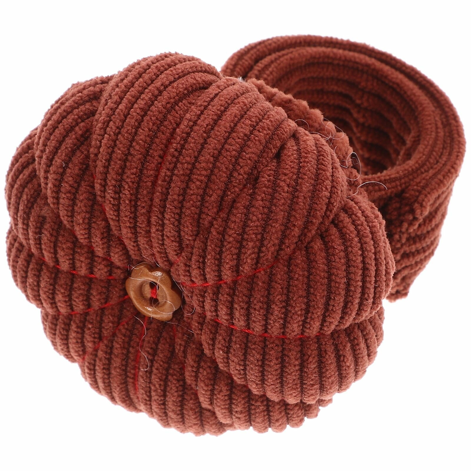 Вельветовая игольница-браслет коричневого цвета для шитья и творчества с мягкой подушечкой