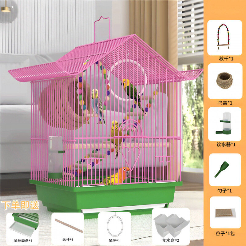 Клетка для попугаев нового стиля для волнистых попугаев, любовников и жемчужных птиц, маленькая клетка для домашнего использования, большая роскошная вилла