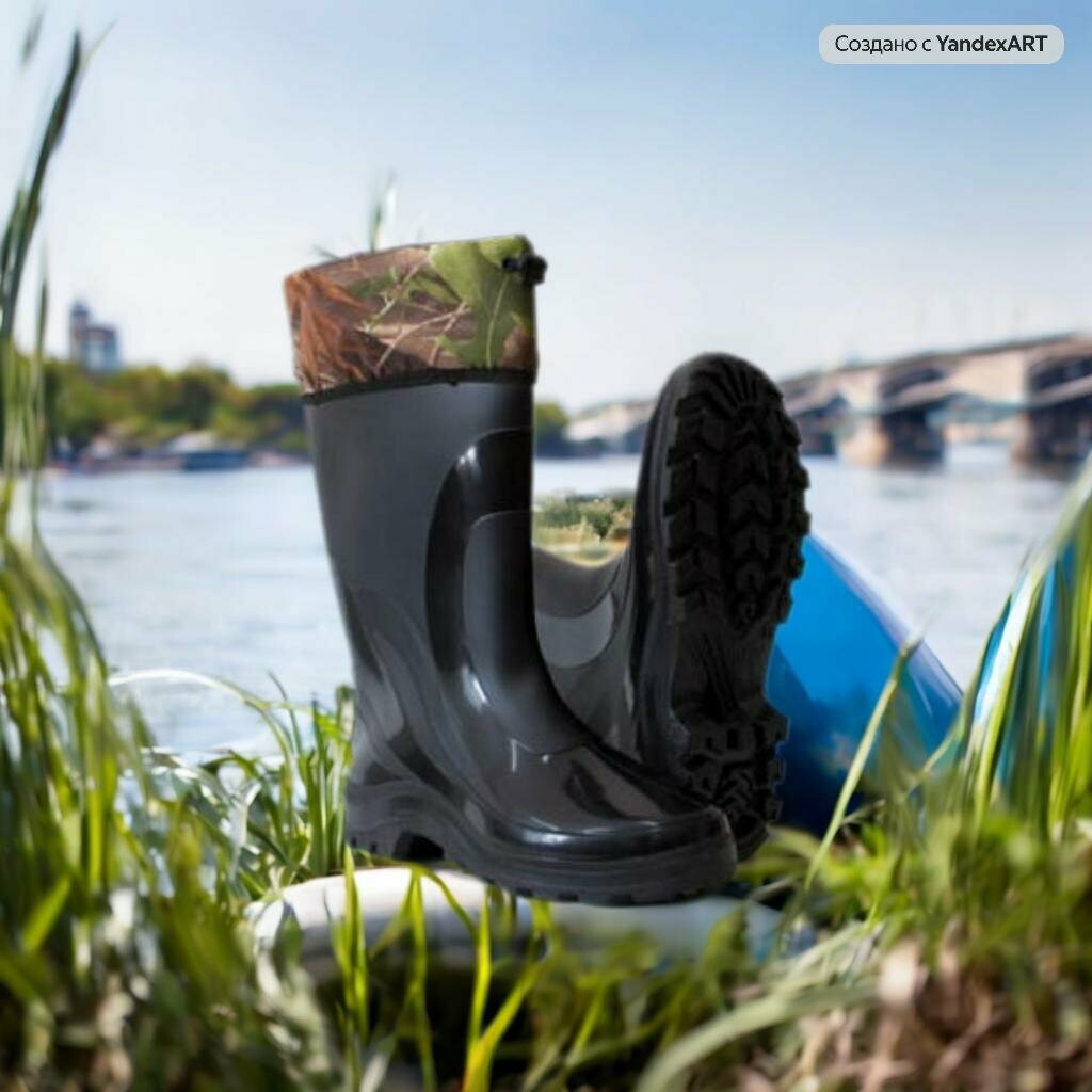 Сапоги Десла-АСТ М 12НУ, мужские, ПВХ, с утеплителем, непромокаемые, размер 44, чёрные