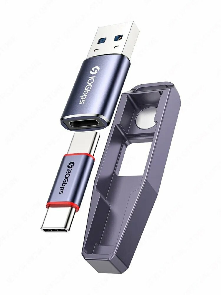 Переходник Type-C (мама/вход) на USB 3.2 (папа/выход), Адаптер OTG для планшетов, смартфонов и компьютеров