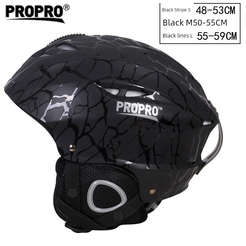 Propro Шлем для сноуборда и горнолыжного спорта, размер M, черно-полосатый