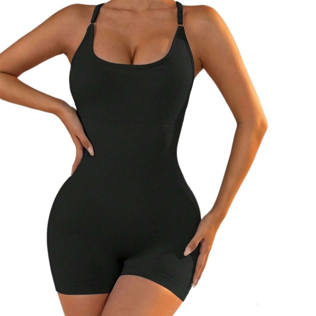 Женские йога-шорты с высокой талией, Черный - S