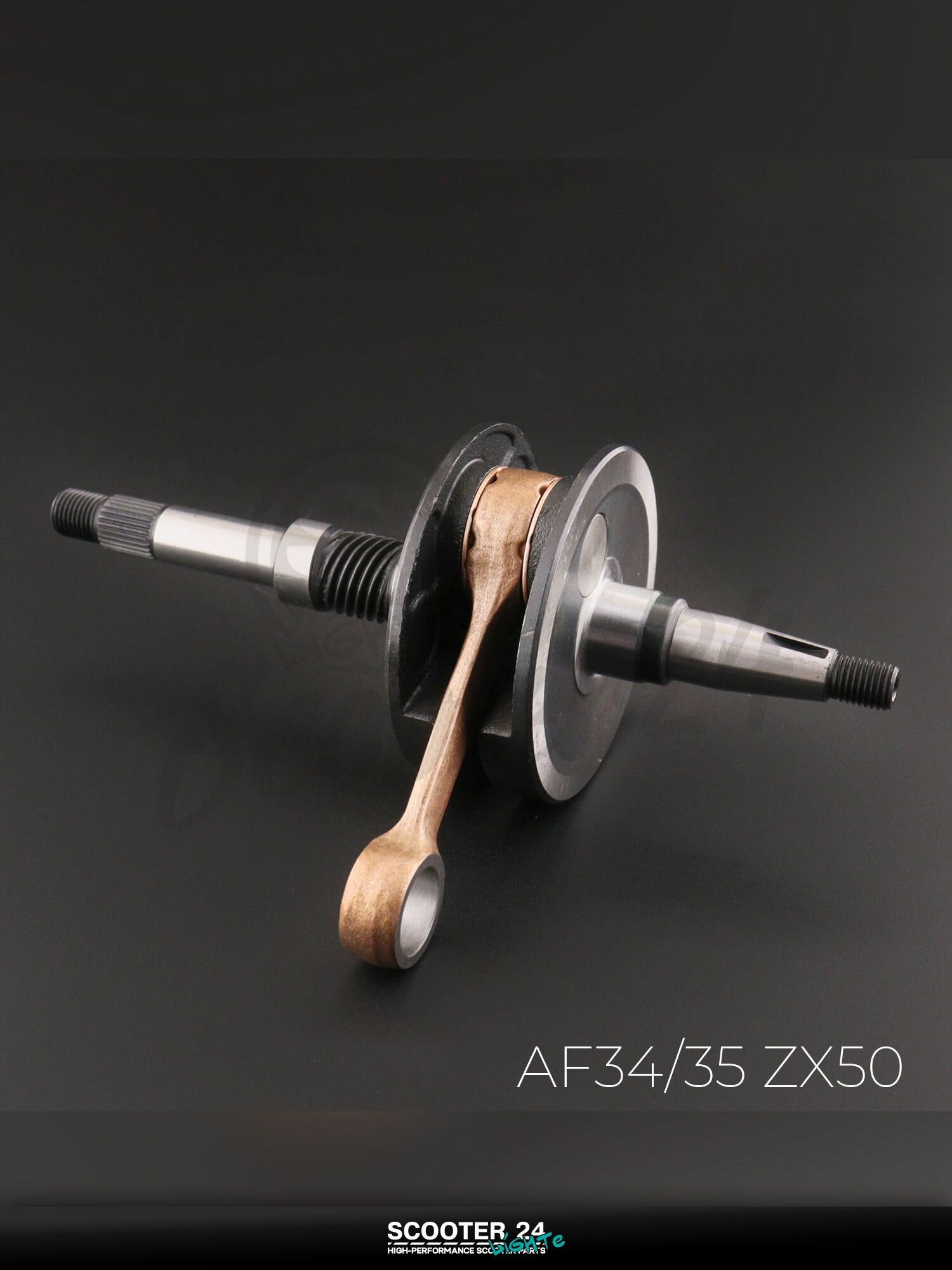 Коленвал для мотоцикла / скутера Honda DIO AF 34/35 ZX50 / Хонда Дио ЗХ (под сепаратор 17 мм, щеки 32.5 мм, +шпонка) "BEEZMOTO"