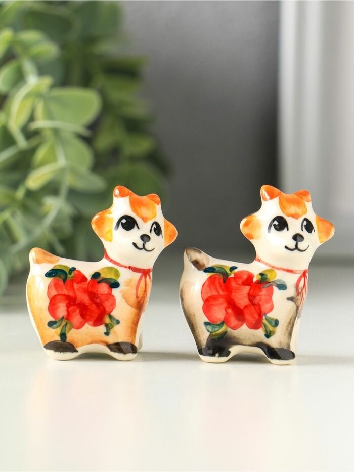 Фигурка фарфор Козлик Иванушка , 4.8 см, гжель, цветная, микс