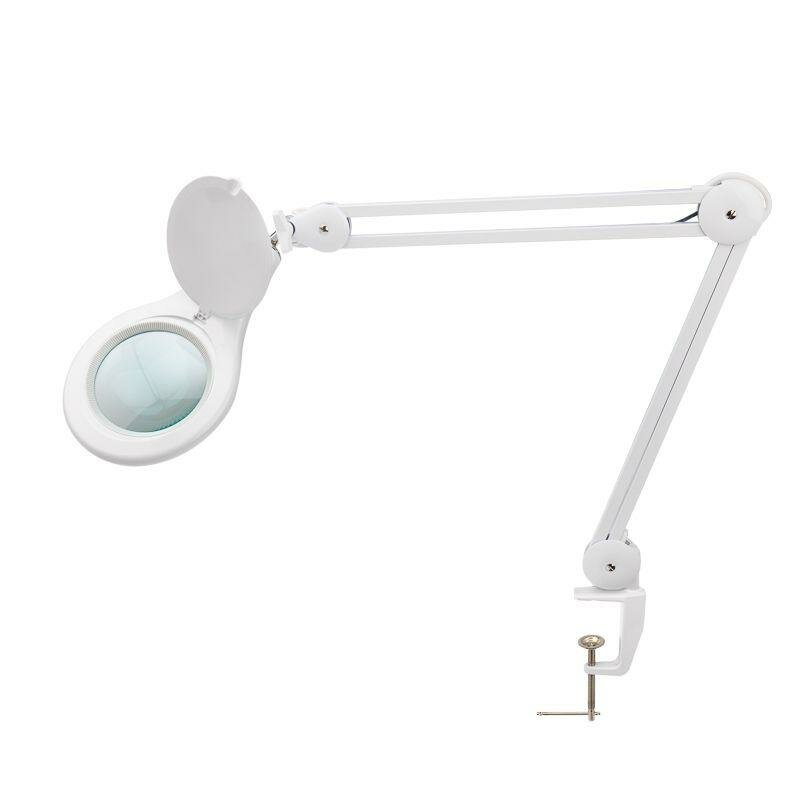 Лупа на струбцине круглая настол. 5D с подсветкой 56 SMD LED d127мм бел. Rexant 31-0403