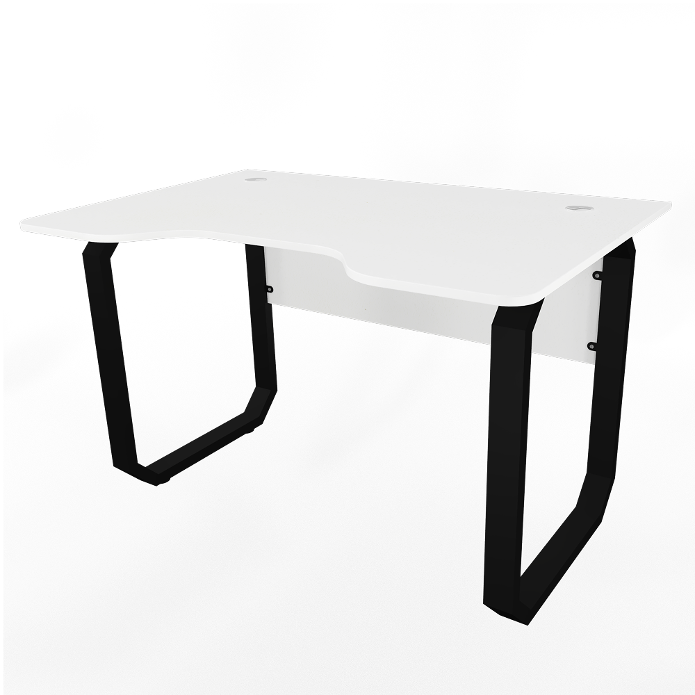 Компьютерный стол "Лакер" с экраном Stalkermebel, белый, 140×80×75 см