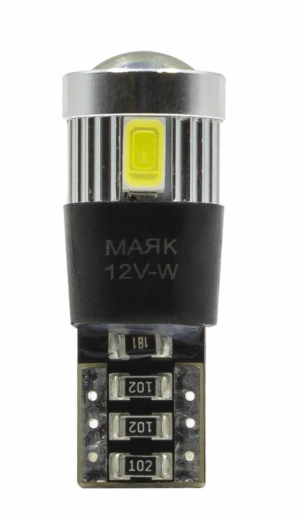 Лампа светодиодная 12V T10 W Маяк SUPER WHITE 2 шт. блистер 12T10/CAN04/2BL