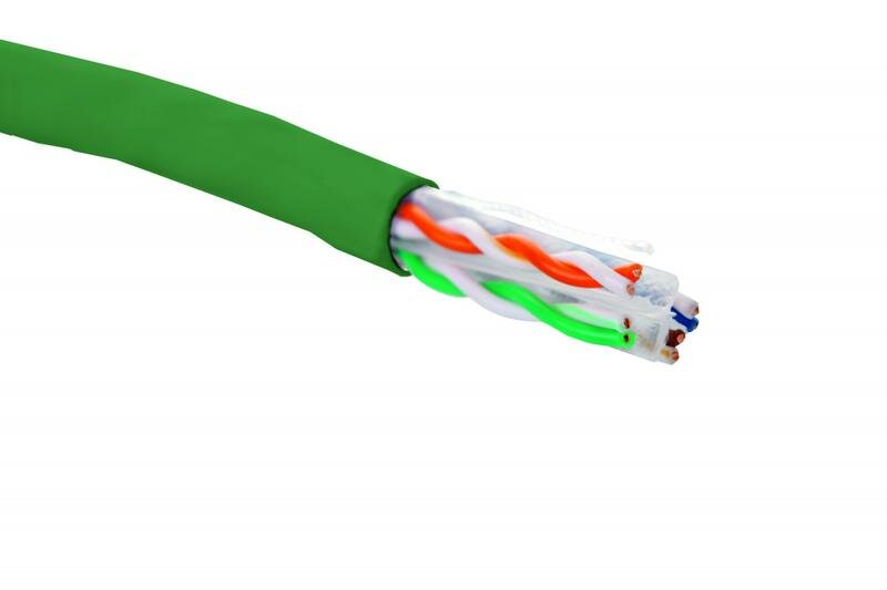 Кабель U/UTP кат.6 4 пары 23 AWG нг(А)-HF внутр. прокладки зел. (305м) (кор.) Eurolan 19C-U6-12GR-B305