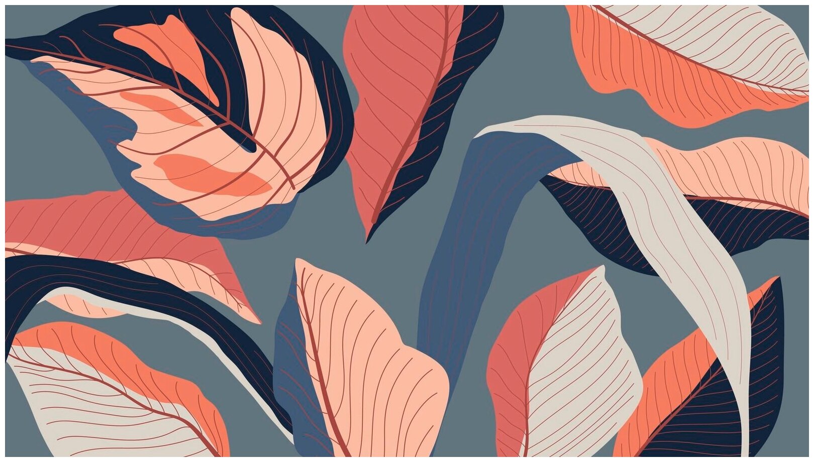 Фотообои Уютная стена "Кружение разноцветных листьев" 480х270 см Бесшовные Премиум (единым полотном)