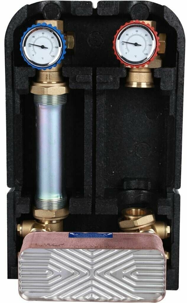 Насосная группа STOUT SDG-0038-282501 с теплообменником 28 пластин, без насоса в теплоизоляции