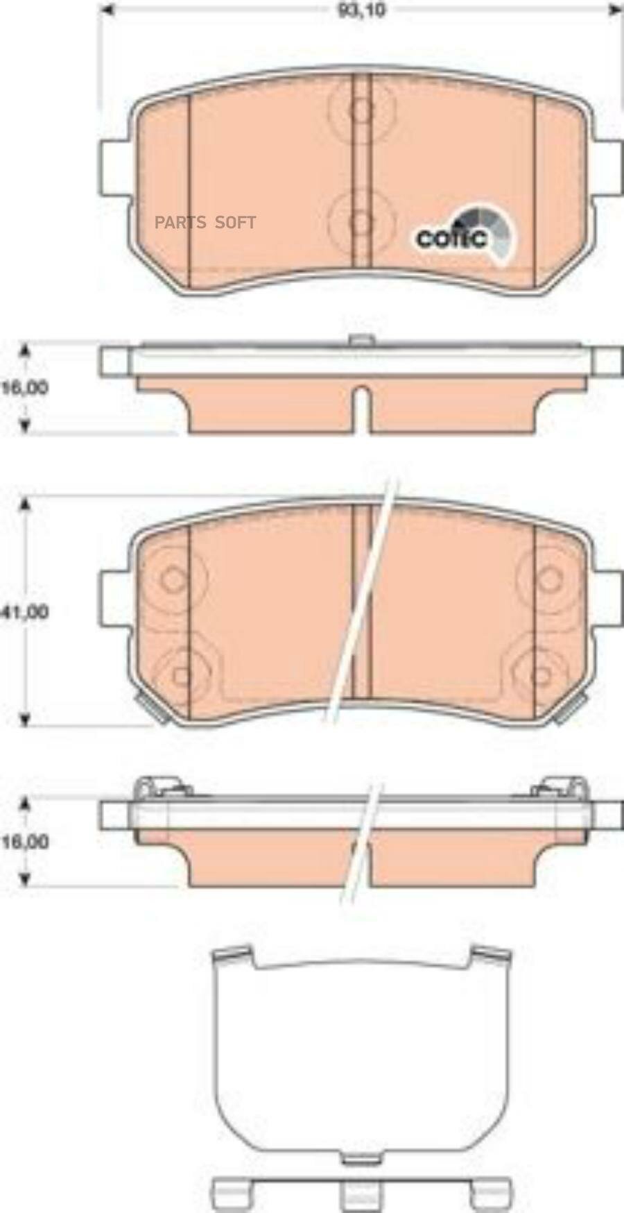 ZF RUSSIA GDB3474ZFR Колодки тормозные задние дисковые KIA CEED/RIO/SPORTAGE/HYUNDAI ACCENT/i20/i30/ix35 ()