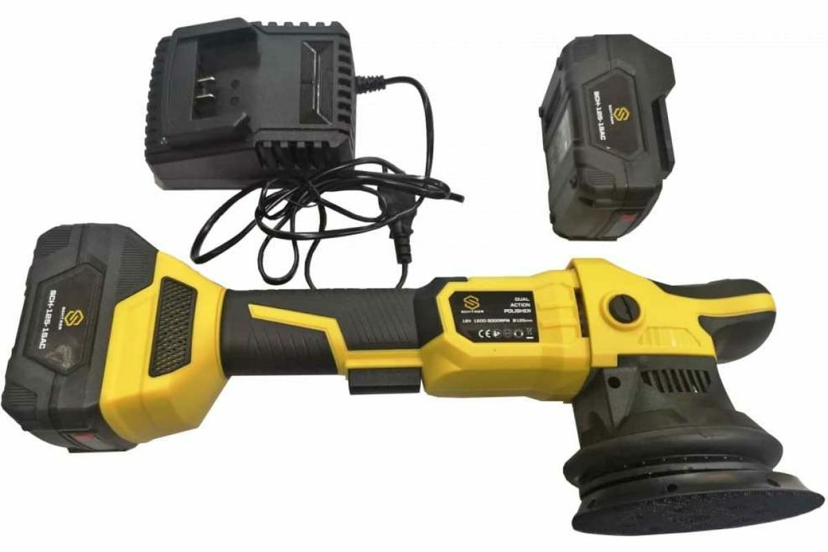 Полировальная машина Schtaer SCH-125-15AC аккумуляторная эксцентриковая 18V/4.0Ah, ход 15 мм