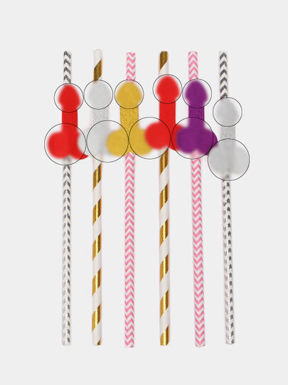 Трубочки для коктейлей, напитков с наклейкой пениса, девичник 18+, вечеринка, 6шт