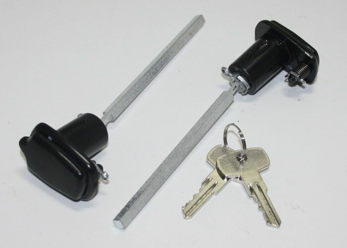 Личинка замка двери для а/м ГАЗ-3307 метал. корпус (2шт с тягами + 2 ключа)