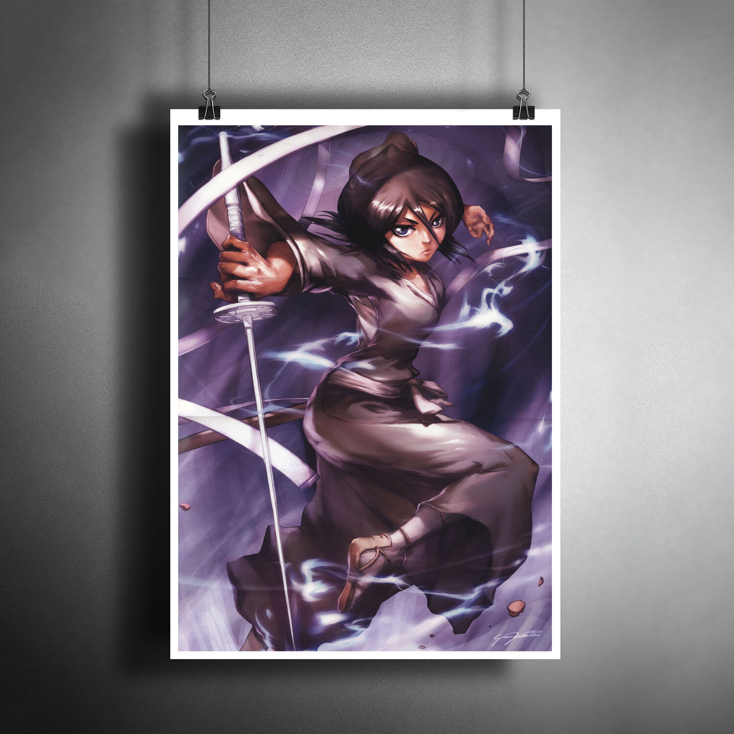 Постер плакат для интерьера "Аниме, манга: Блич (Bleach). Старшеклассник Итиго Куросаки" / A3 (297 x 420 мм)