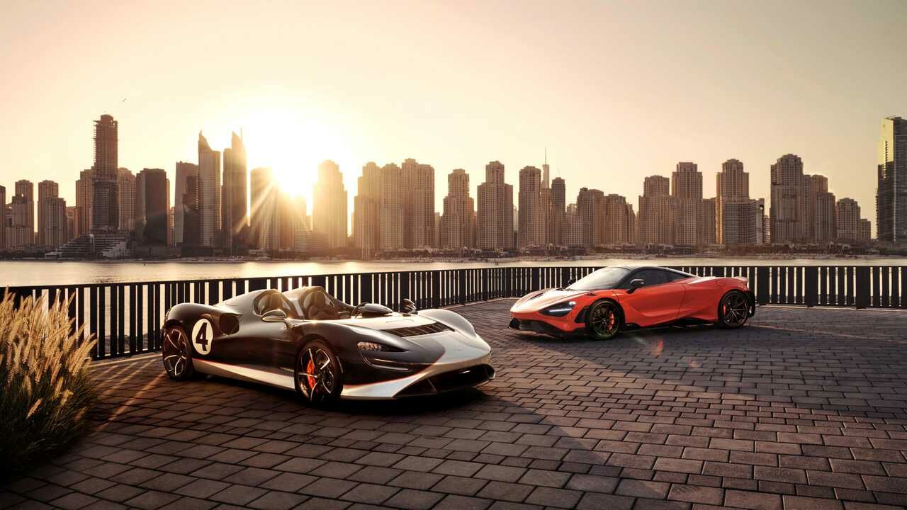 Картина на холсте 60x110 LinxOne "McLaren 765LT MSO две Родстер" интерьерная для дома / на стену / на кухню / с подрамником