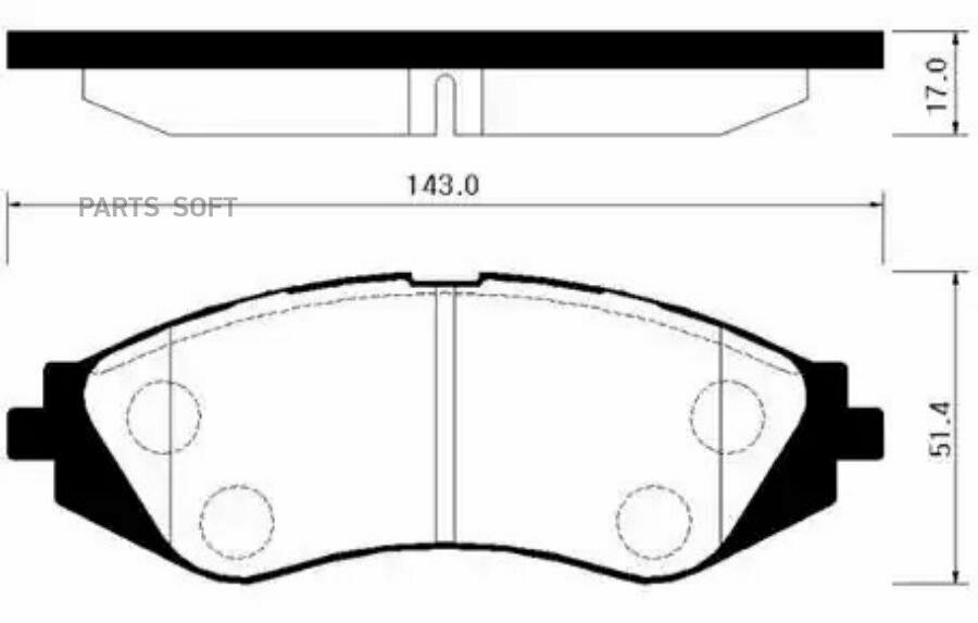 Колодки тормозные дисковые передн DAEWOO: LANOS (DOHC) 97-01, NUBIRA 97-03, LACETTI 02-06 HSB арт. HP2005