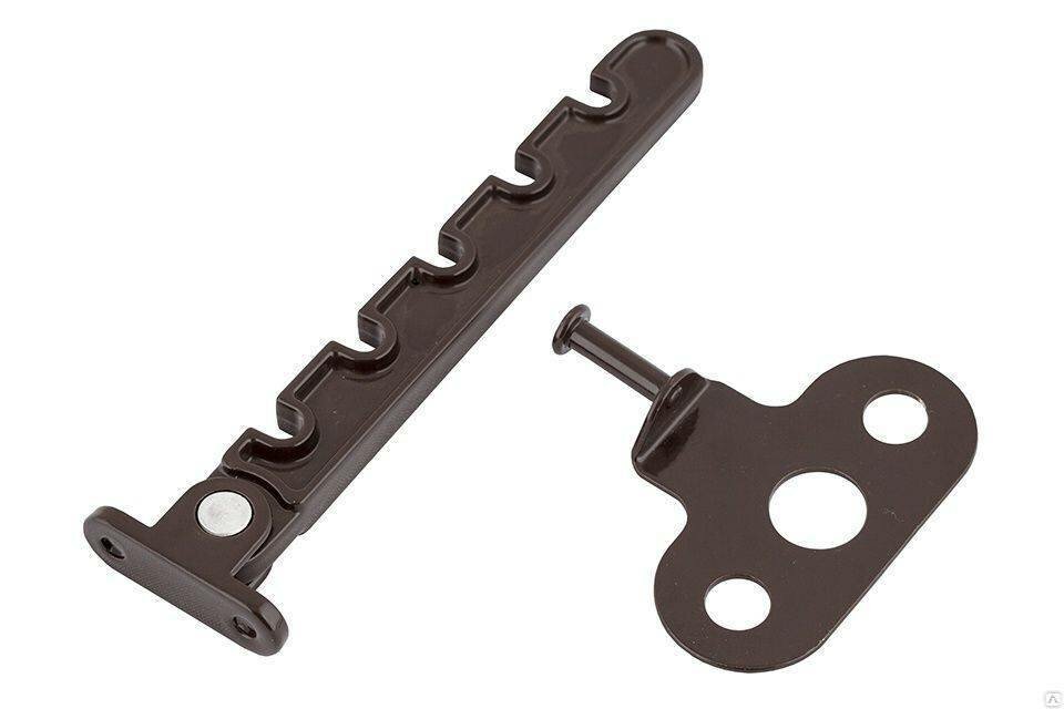 Ограничитель открывания (гребенка) алюминиевый, коричневый