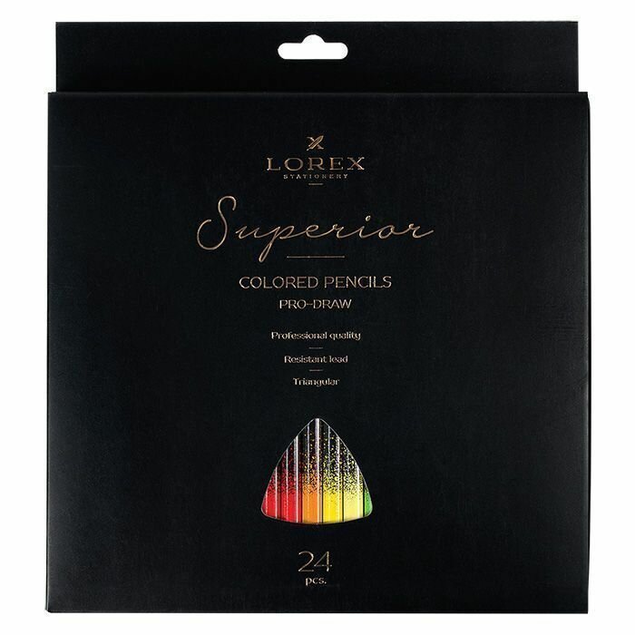 Набор карандашей цветных трехгр. дерев. PRO-DRAW 24шт. LOREX