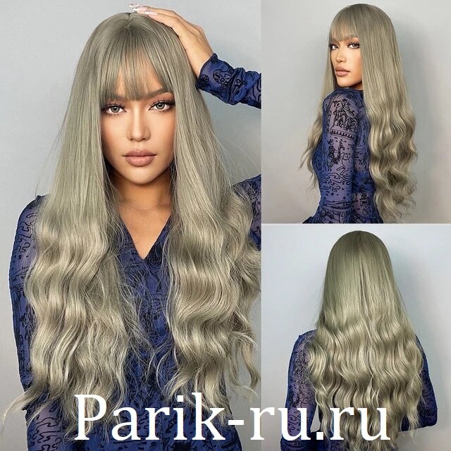 Парик Parik-Ru, волнистые волосы, термостойкий, женский, 54-58 размер, серый блонд