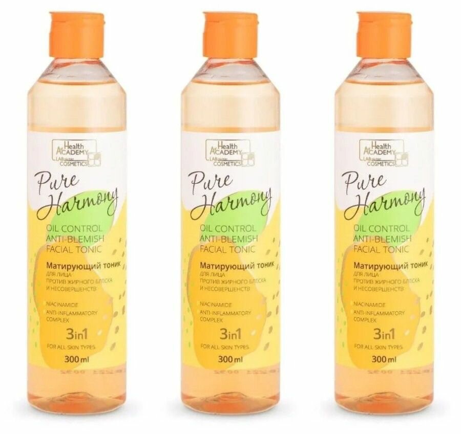 Vilsen Тоник для лица Pure Harmony, матирующий против жирного блеска, 300 мл, 3 шт