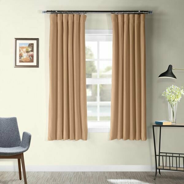 Короткие шторы блэкаут для кухни - 2 шт. (шир. 135 см * выс. 160 см) Цена за 2 шторы цвет темно-бежевый БК-КОР-ППР-1