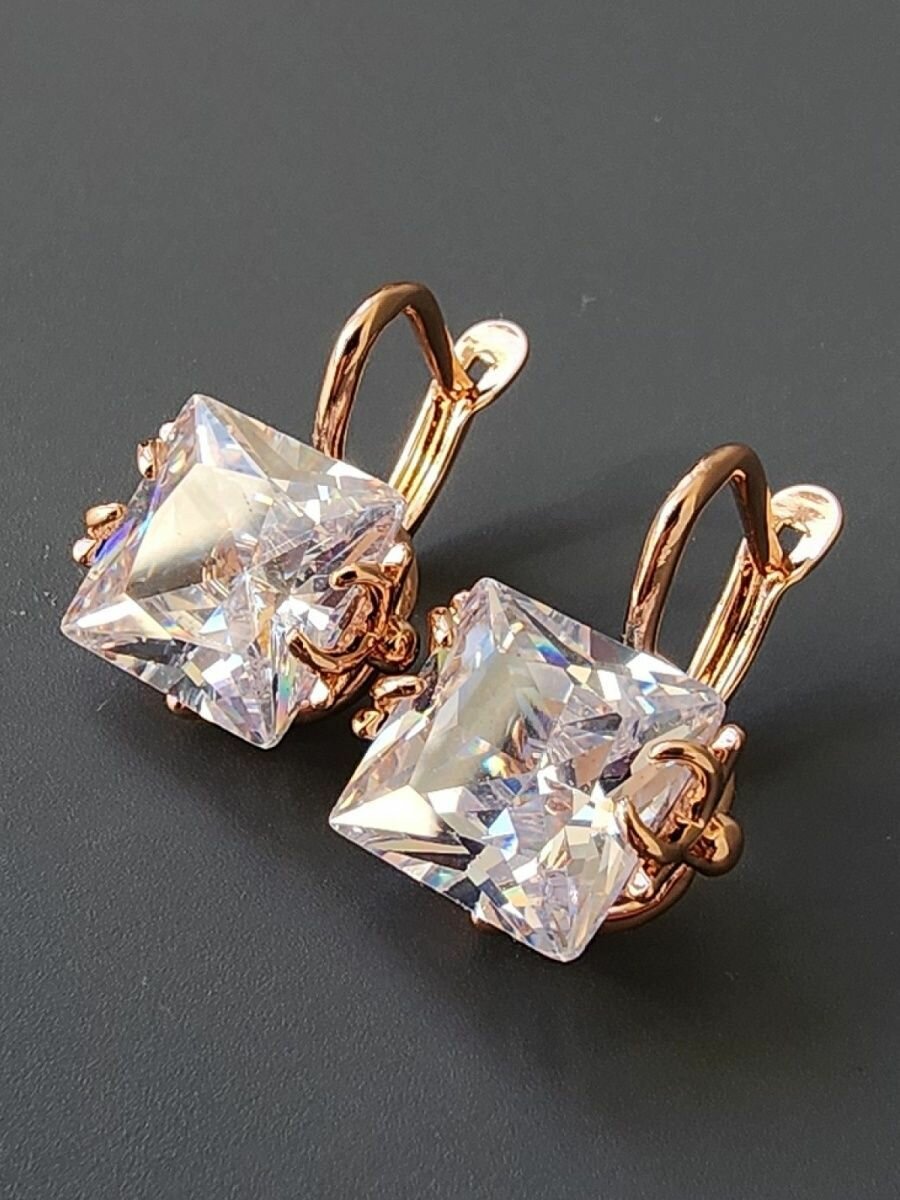 Серьги, фианит, кристалл