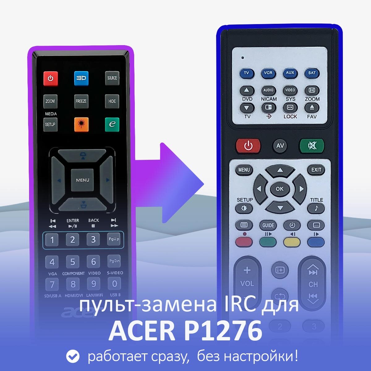 Пульт-замена для ACER P1276