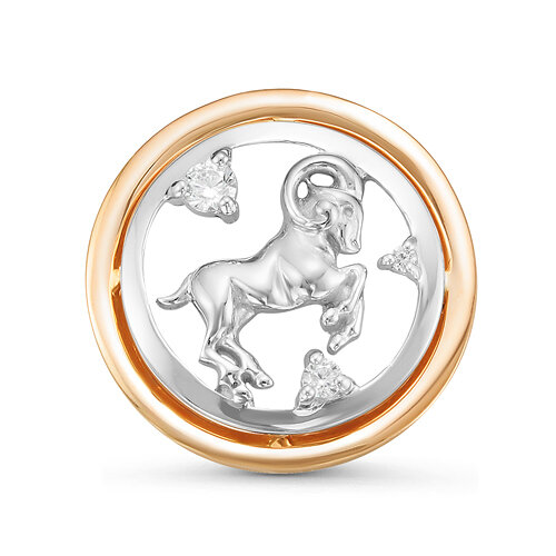 Подвеска, комбинированное золото, 585 проба