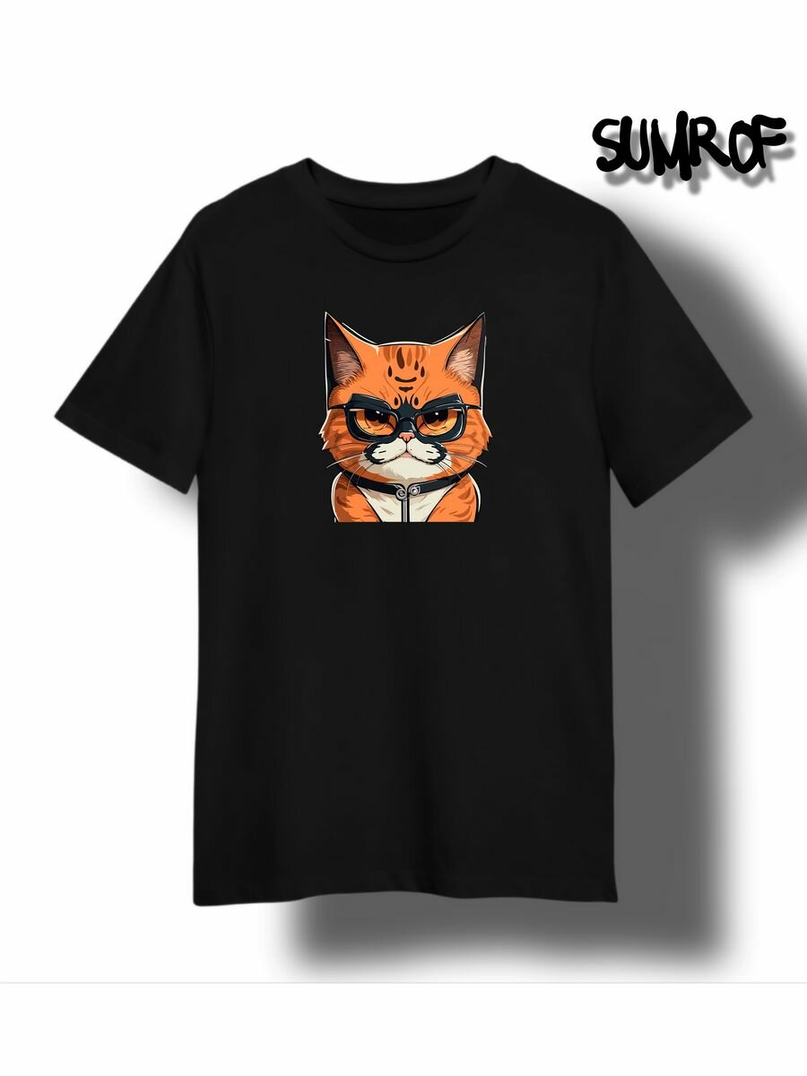 Футболка кот в очках