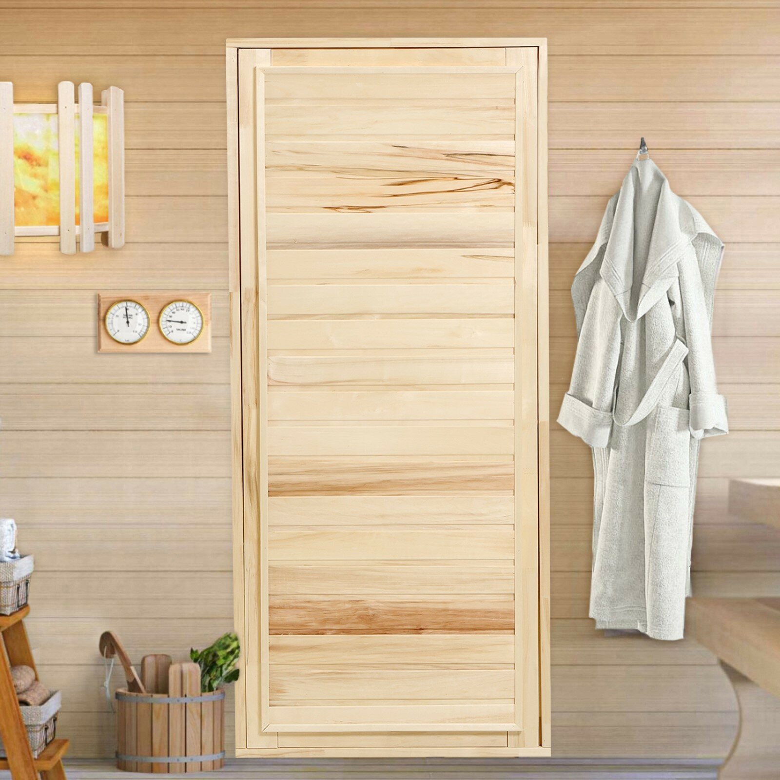 Дверь для бани и сауны «Эконом», 180×70 см по коробке, деревянная, «Добропаровъ»