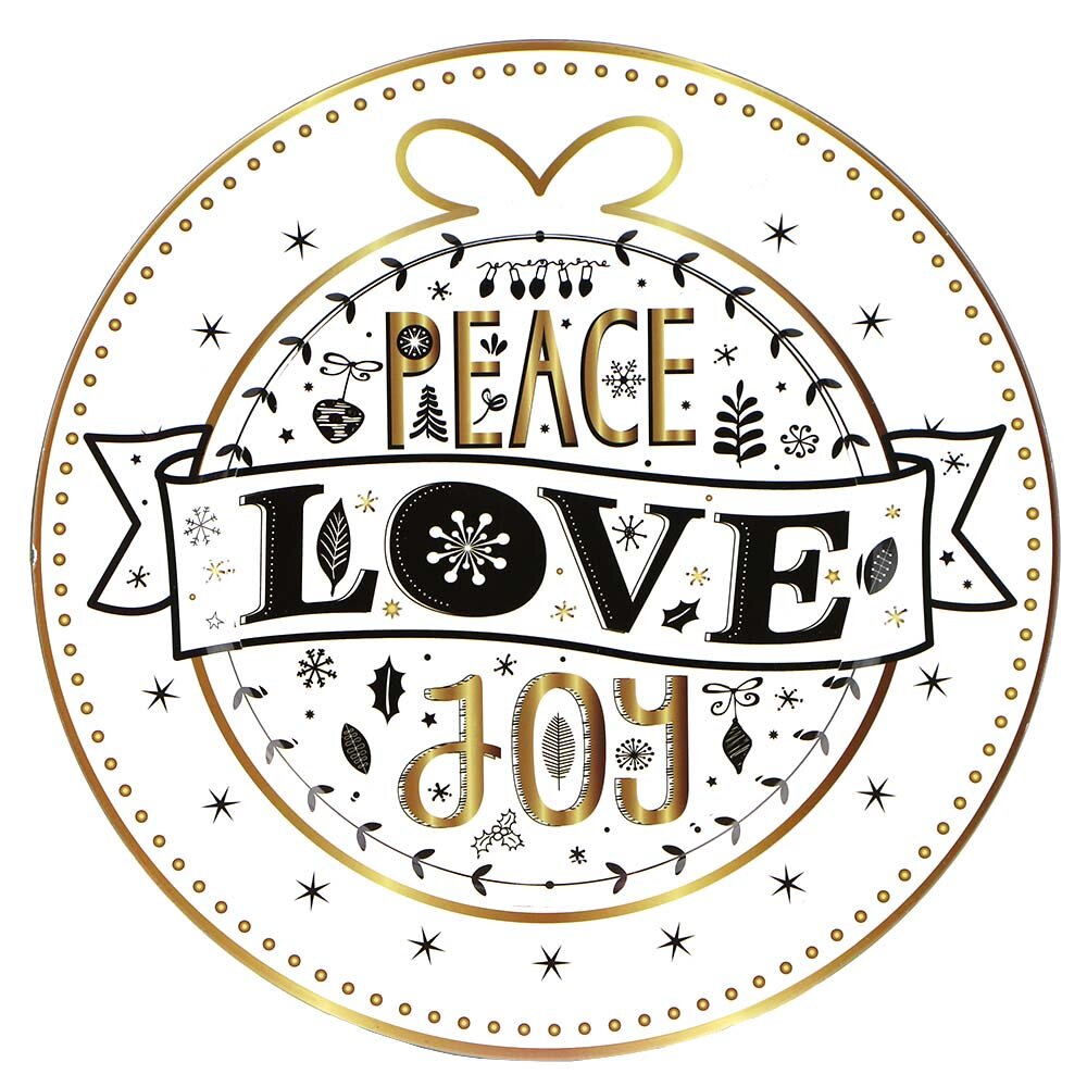 Тарелка пластиковая HOFF Interieur Германия, 54428, PEACE LOVE JOY, 33 см