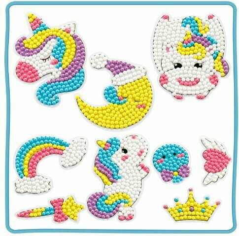 Алмазная мозаика стикеры. Наклейки со стразами единорог