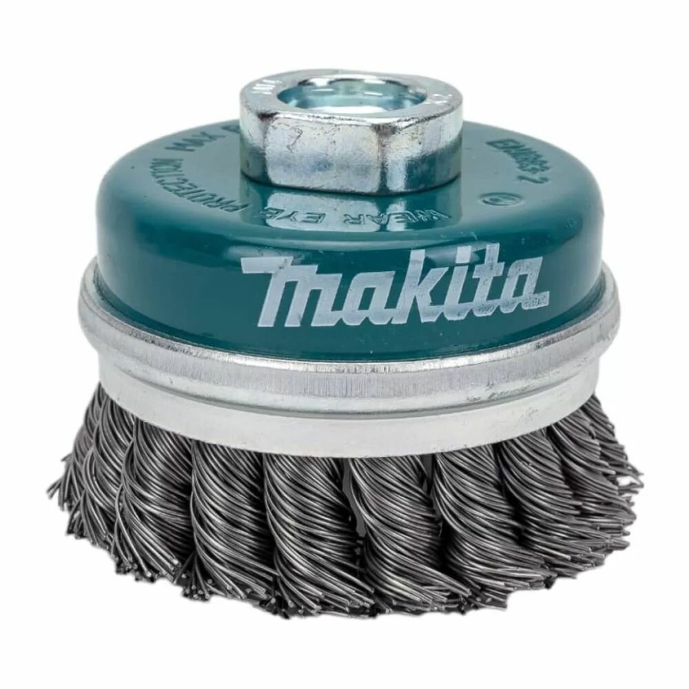 Щетка проволочная чашечная Makita, d100 мм, толщина проволоки 0.5 мм, пучки, нерж, M14х2, D-78570