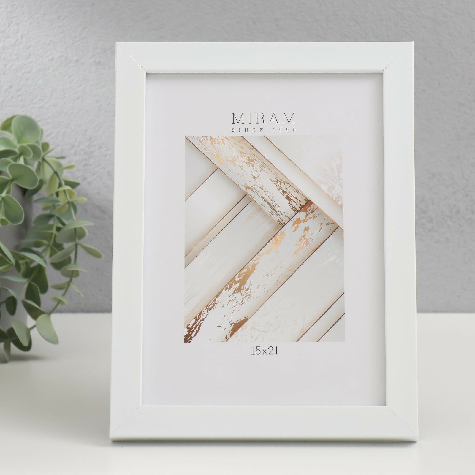 Фоторамка для фото 15×21 см "мирам" материал пластик, цвет белый