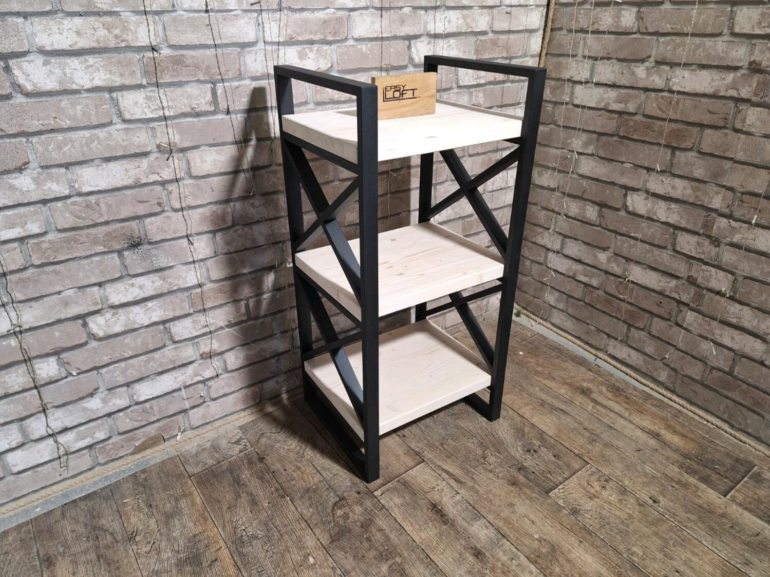 Стеллаж "EasyLOFT" в стиле лофт, этажерка, для дома и дачи, 40х30х80 см.