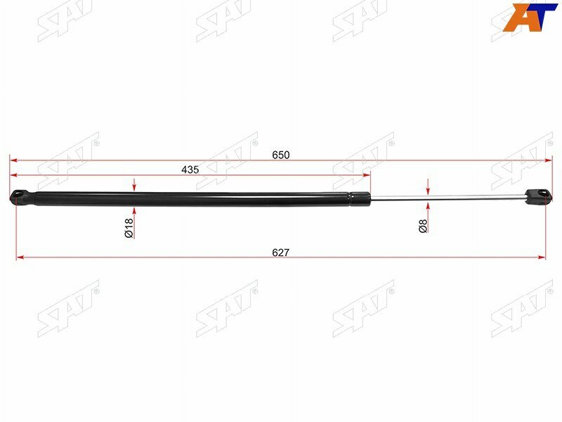 Амортизатор крышки багажника SAT ST-LR025379 для Land Rover Range Rover Evoque, 63 см, 1 шт