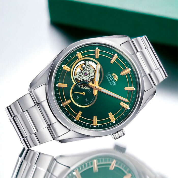 Наручные часы ORIENT Automatic, серебряный, зеленый — фото 1