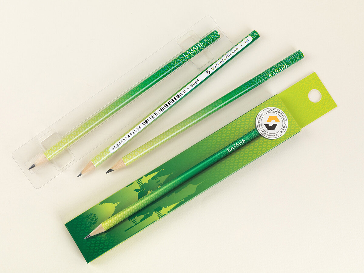 Карандаш 4 шт. графитный заточенный ВКФ "Мой любимый город" ТМ (HB) Казань