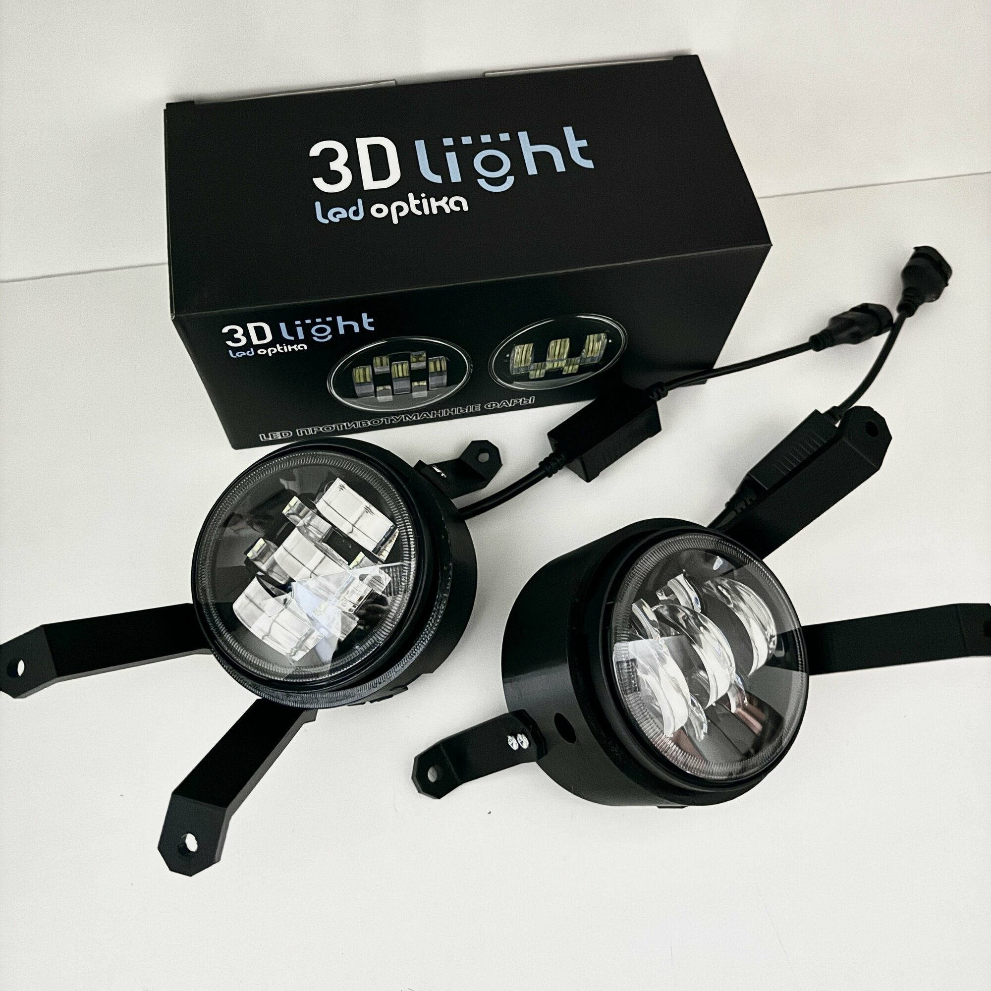 Светодиoдныe противотуманные фары LED для Сhevrоlet Avео T300, 2 покoлeниe oт пpoизвoдителя 3D-Light, 70w, 7 линз, 7 диодов