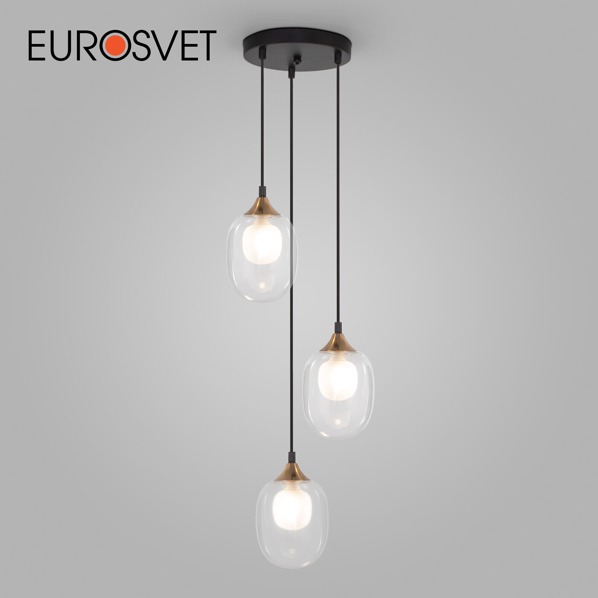 Подвесной светильник Eurosvet Spritz 70216/3, 3 лампы, G9, 3*25 Вт, цвет латунь